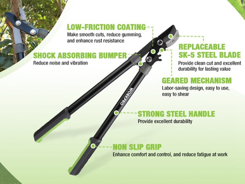 WORKPRO 28"Anvil Lopper Tree Trimmer Steel Blade Heavy Duty Tree Branch ...