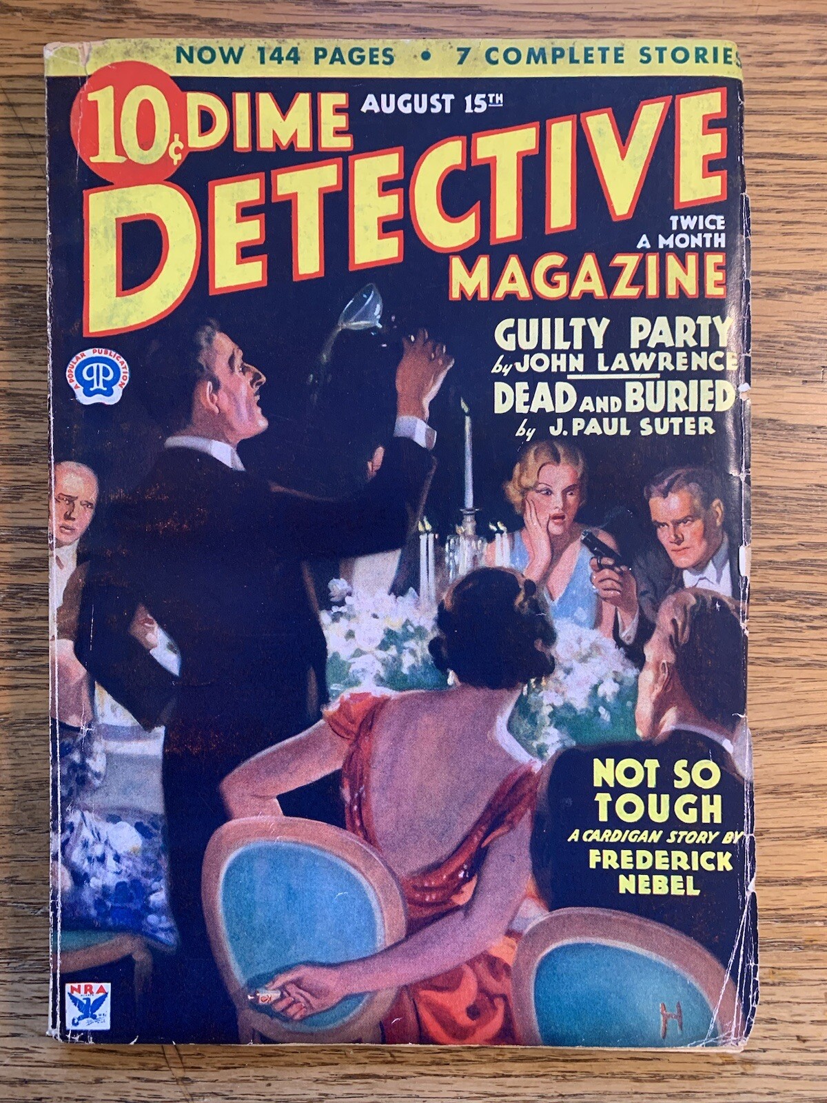 Dime Detective Magazine August 1934 Classic Cover Vintage Pulp Magazine ...