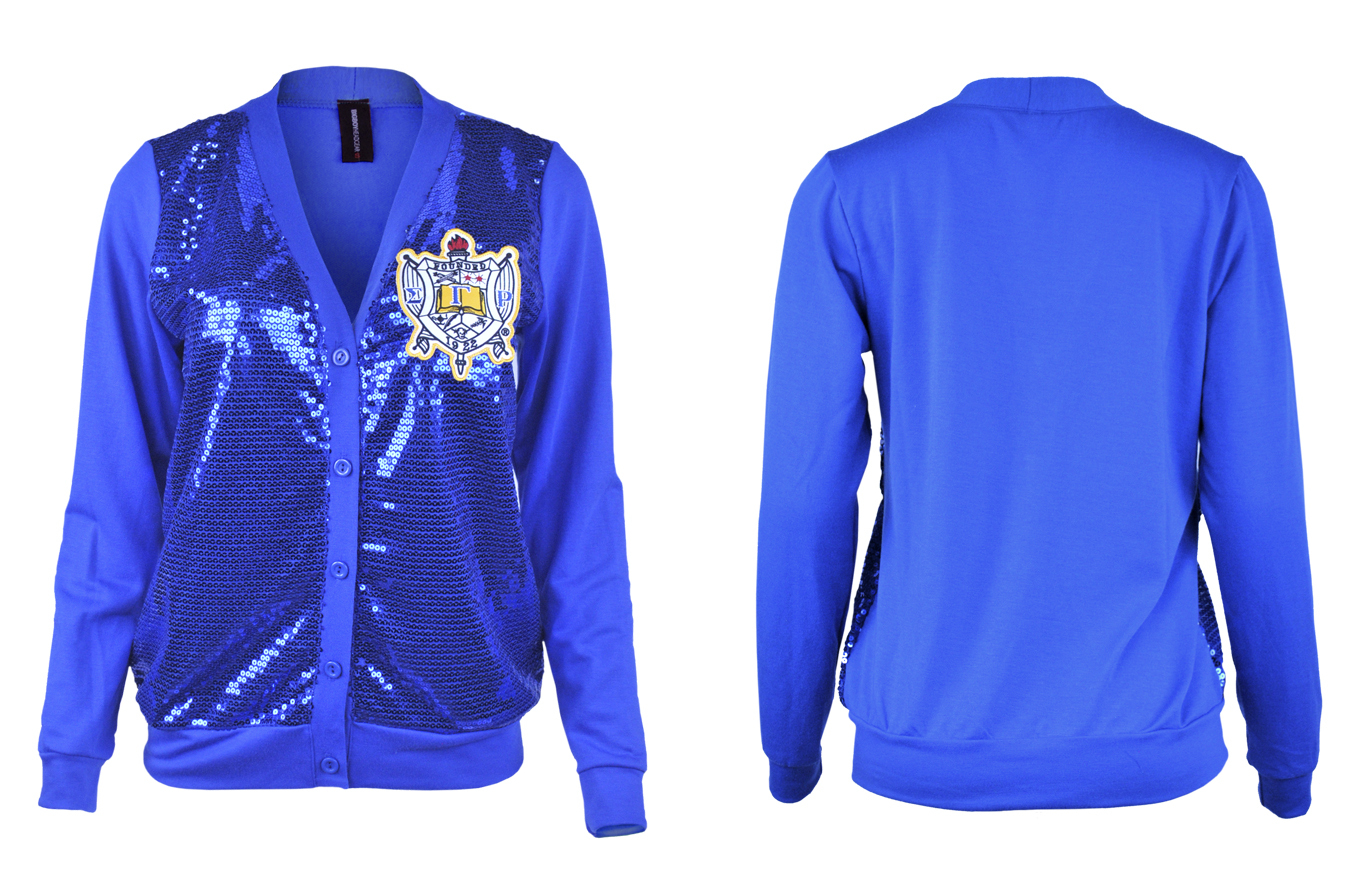 Sigma Gamma Rho Light Weight Sequence Cardigan Blue | eBay