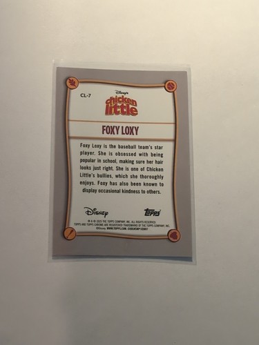 Foxy Loxy 2025 Topps Chrome Disney Chicken Little 20th Anniversary #CL ...
