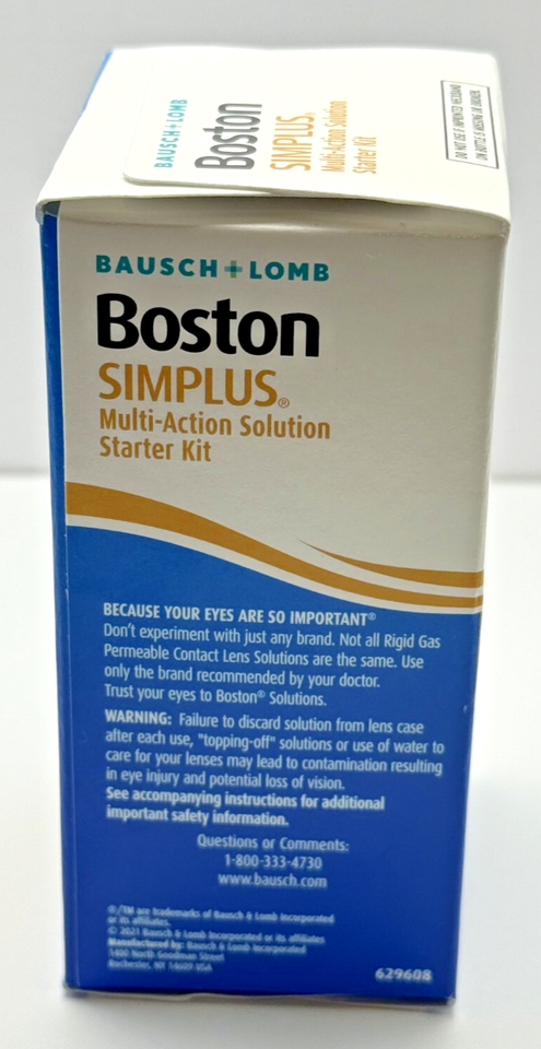 BAUSCH + LOMB BOSTON SIMPLUS MULTI-ACTION SOLUTION STARTER KIT - NEW ...
