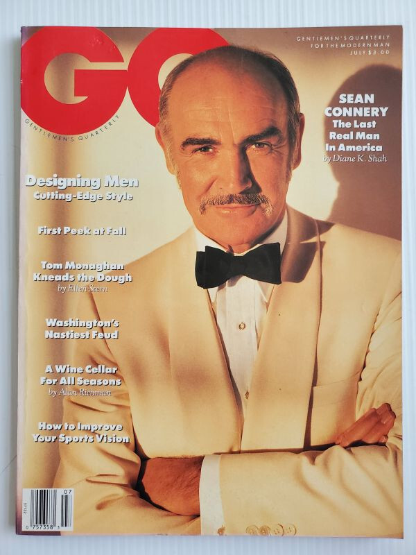 1989 GQ mag SEAN CONNERY Gail Elliott Robert Davi Fred Willard Tom ...