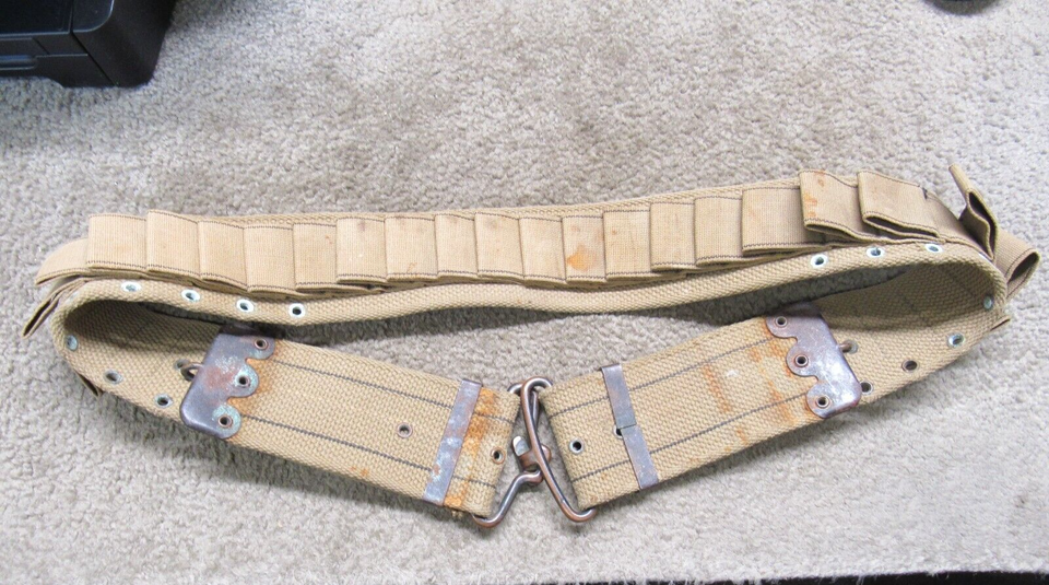 USN WW2 Signal Flare Cartridge Belt 32rd 10 GA Khaki 1943 A L Siegel ...