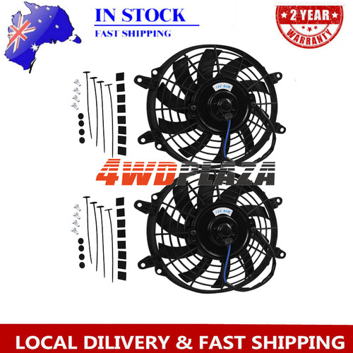 2X9" INCH FANS & MOUNTING PULL/PUSH RADIATOR Cooling Electirc Thermo ...