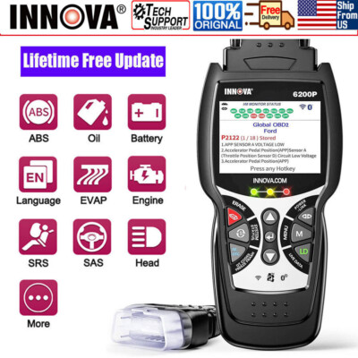 INNOVA 6200P OBD2 Scanner ABS SRS Oil Transmission Diagnostic Tool Code ...