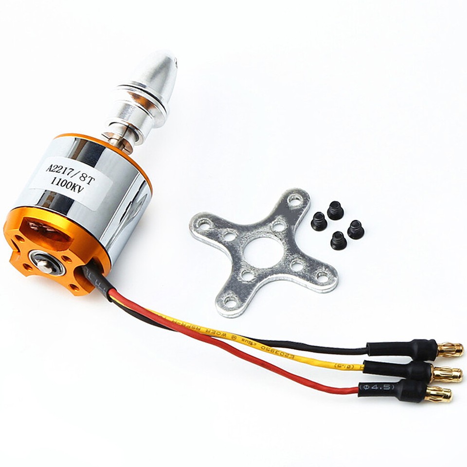 A2217 1100KV Motor Mount Outrunner Brushless Motor for RC Fixed Wing ...