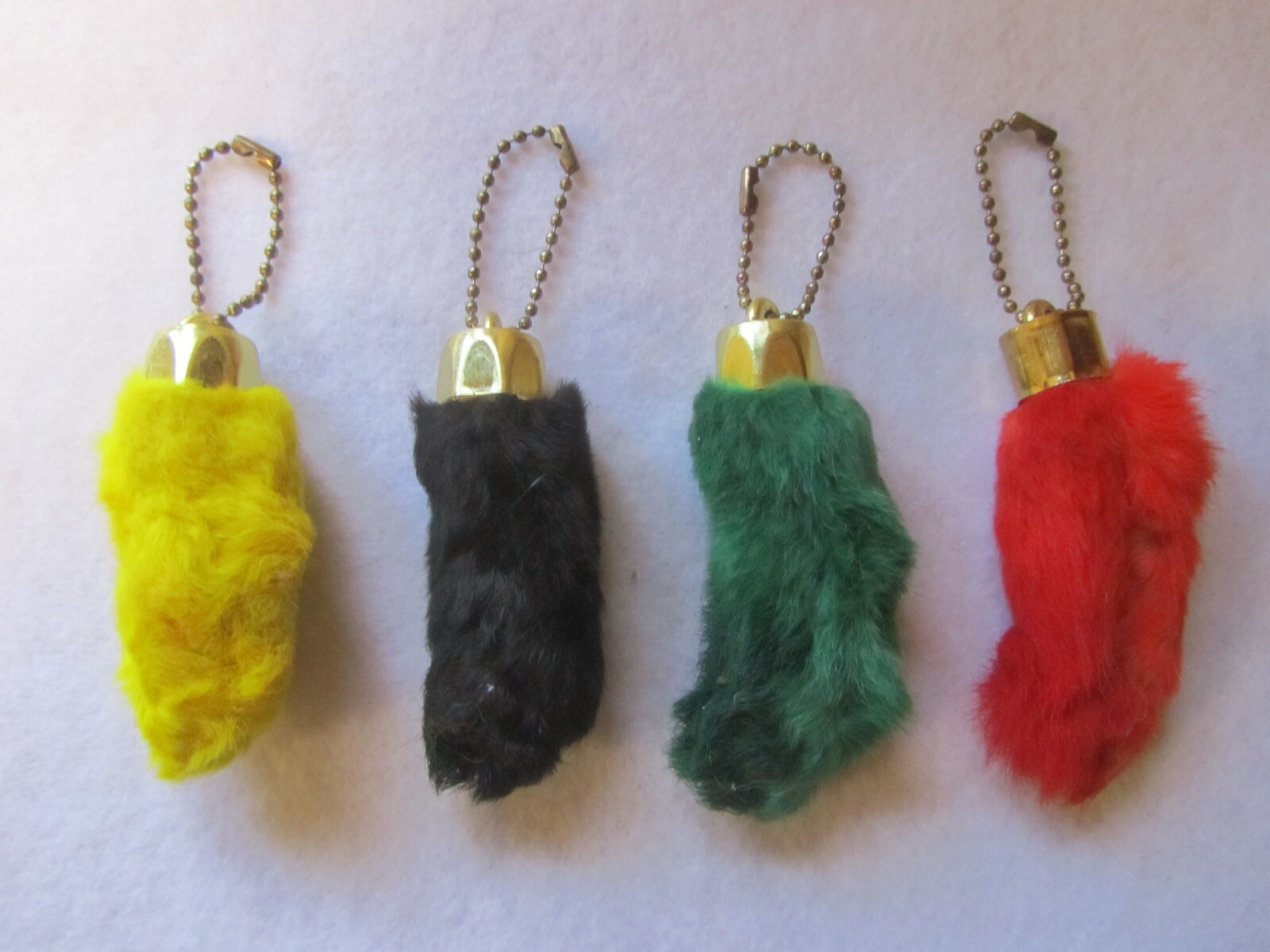 Faux Colored Rabbits Foot Key Chain Good Luck Bunny Feet Jewelry | eBay
