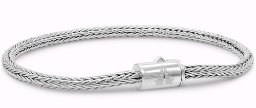 DEVATA Sterling Silver Dragon Bone 3mm Polished Chain Bracelet DBK5830 M/7.5" | eBay