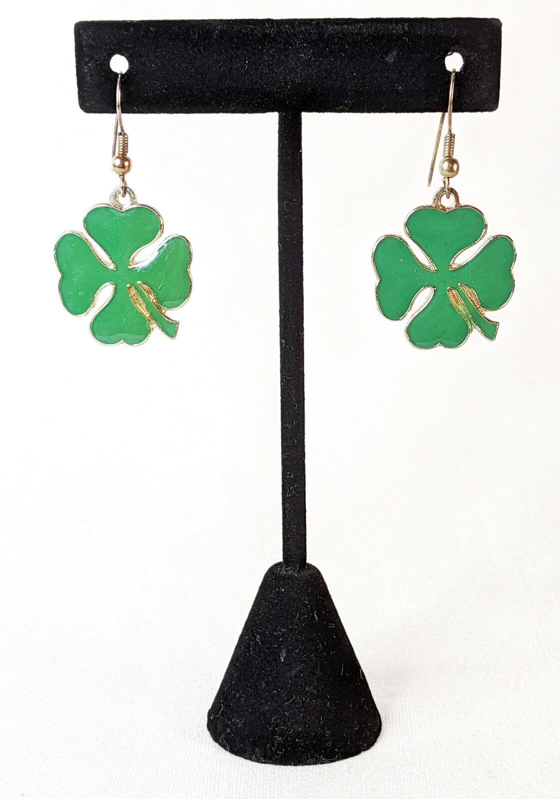 Vintage Green Enamel Goldtone 4 Leaf Clover Shamrock … - Gem