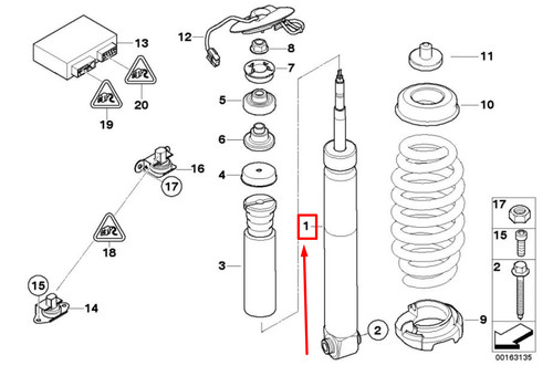NEW BMW 3 CABRIO E93 REAR RIGHT SHOCK ABSORBER 33522284317 2284317 08 ...