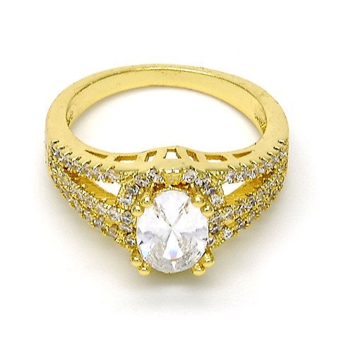 STUNNING ~ 5.5 CW LAB CZ RING GOLD FILLED ~ SIZE 7 ~ BRAND NEW ~ L@@K ...