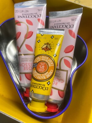 L'Occitane 3 pcs Hand Cream in Tin. Rose Calisson & Golden Latte Hand ...