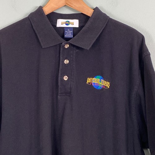 Universal Studios Polo Shirt Cotton Embroidered Mens XL Black Florida ...