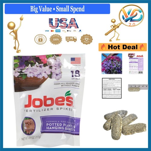 Jobe’s Fertilizer Spikes for Potted & Hanging Plants 18 Pack | eBay