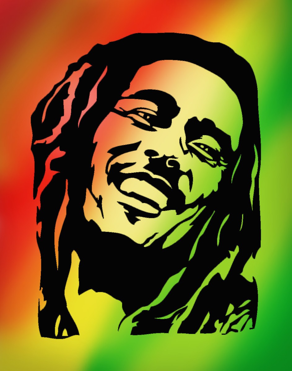 Bob Marley Stencil Spray Paint