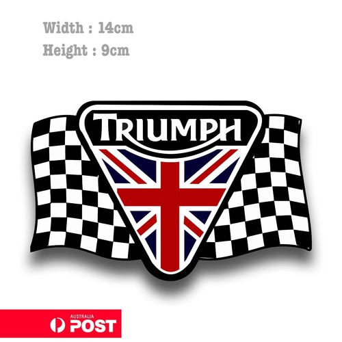 Triumph Motorcycle Racing Flag, Helmet Motorbike Sticker | eBay Australia