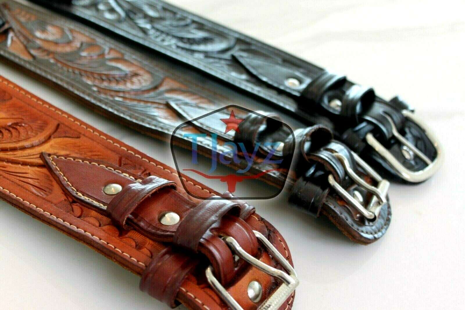 NEW 22 Right Hand Tooled Holster LEATHER Western RIG Gun Belt Drop Loop ...