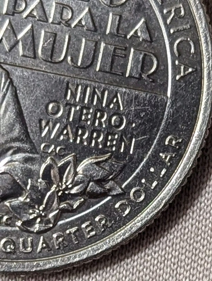 Circulated 2022 D Nina Otero Warren Quarter DDO DDR Die Break Obverse ...