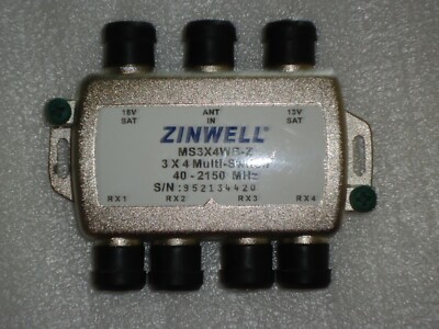 Zinwell 3 x 4 Multi Switch 40-2150 MHz MS3X4WB-Z, Excellent Condition ...