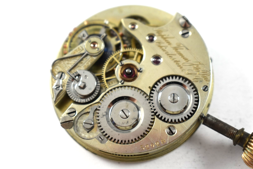 Vintage Stephen Thomas Jr High Grade 16s Hunting Pocket Watch Movement ...