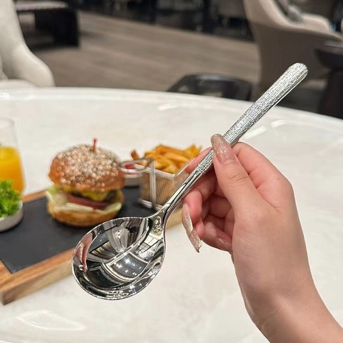 Korean Stainless Steel Thickening Spoon Creative Long Handle Hotel Hot Pot Spoon | eBay