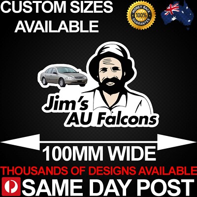 JIMS AU FALCONS 100mm Wide Vinyl Car Sticker Decal Cheap Funny Aussie ...