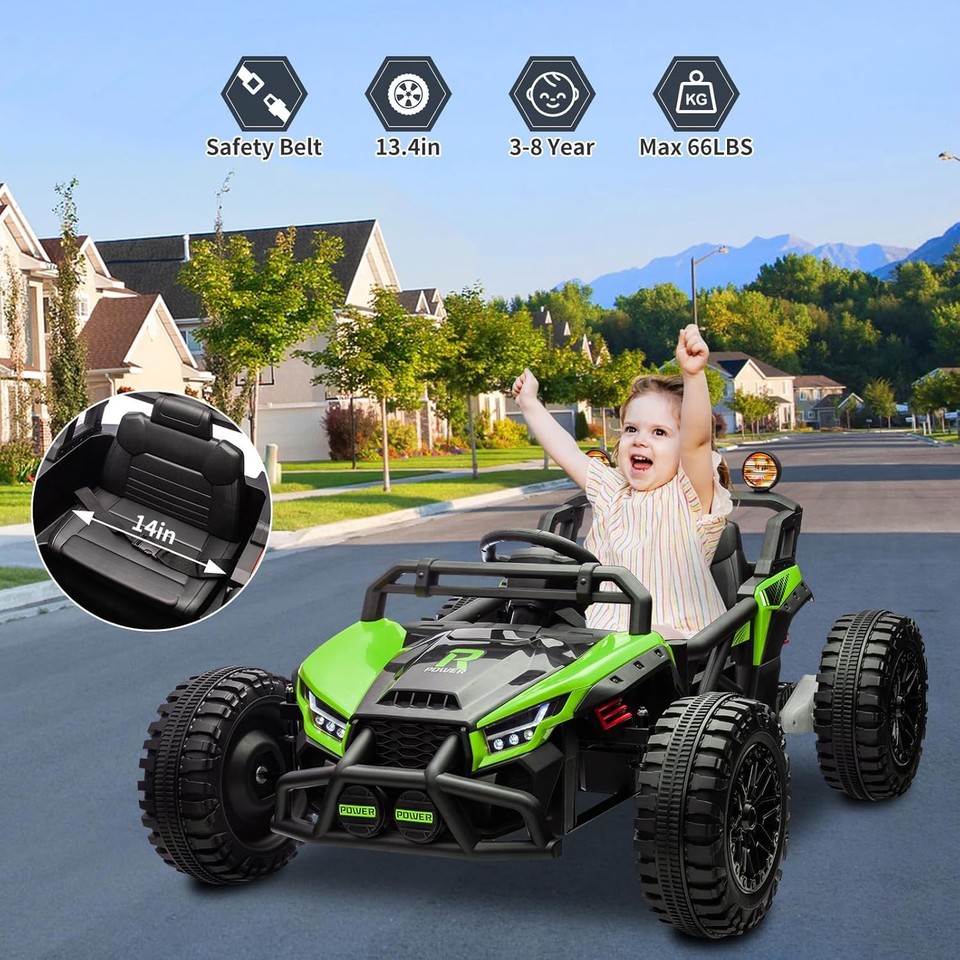 24V Power Wheels Electric Ride on UTV Car Toys Gift for Kids with ...