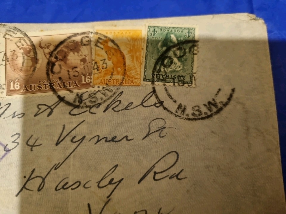 “WW2 Australia Airmail Cover to England – Censored Mail – Kangaroo ...