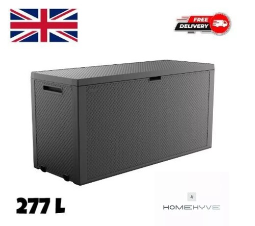 Keter Extra Large Waterproof Garden Storage Box Outdoor Bench Lockable ...