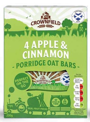 Crownfield 4 APPLE & CINNAMON PORRIDGE OAT BARS 200g x 4 packs | eBay UK