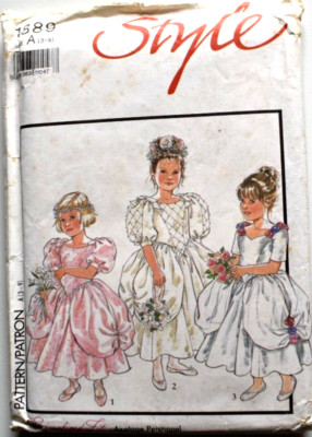 STYLE PATTERN 1889 DRESSES FORMAL GIRLS SIZES 3 4 5 6 7 8 9 UNCUT ...