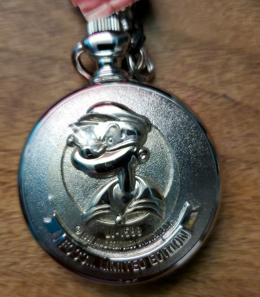 Vintage 1997 Fossil Popeye & Wimpy Limited Edition Pocket Watch And ...