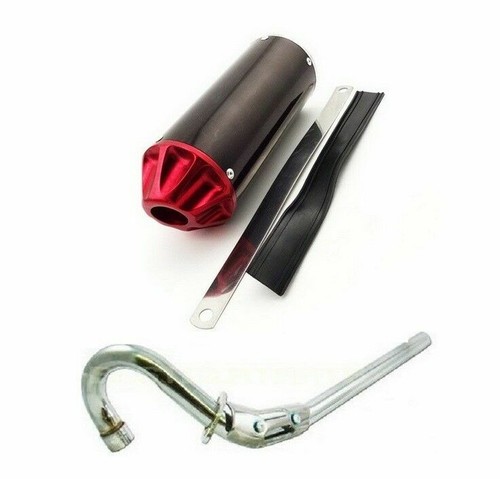 28MM BLACK / RED MUFFLER PIPE EXHAUST XR50 CRF50 SDG COOLSTER PIT BIKE ...