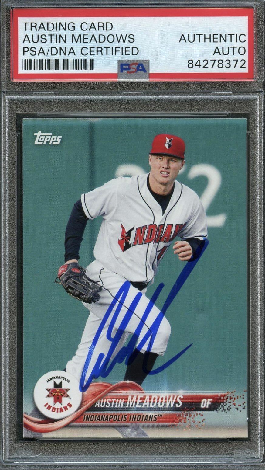 2018 Topps #24 Austin Meadows Signed Card PSA Slabbed Auto | eBay
