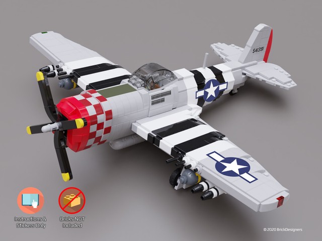 INSTRUCTIONS + STICKERS ONLY - Custom Lego WWII Fighter Plane | eBay