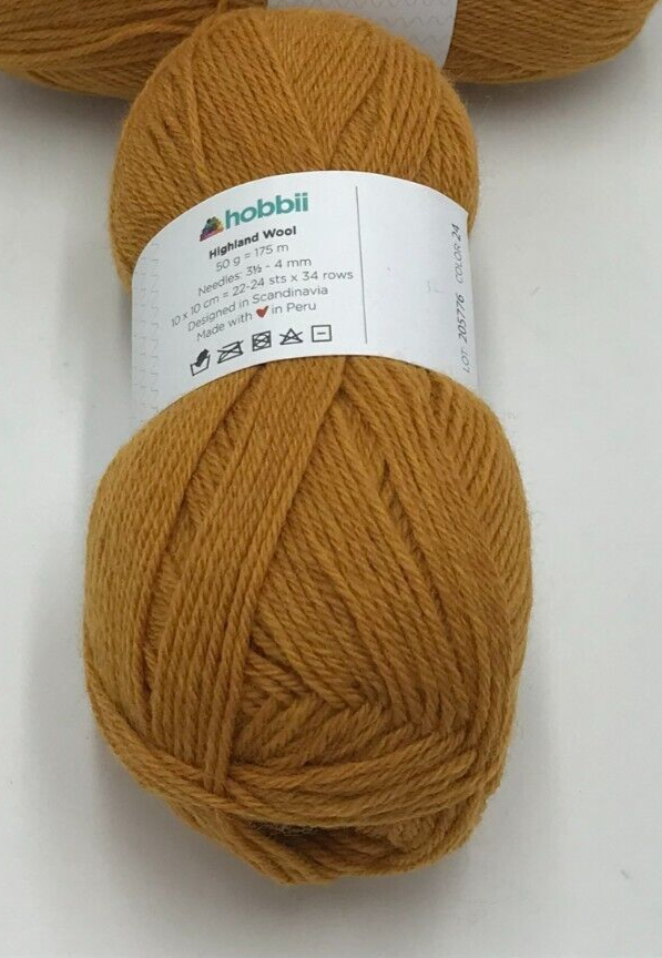 Hobbii Highland Wool Peruvian Yarn Color #24 Curry | eBay