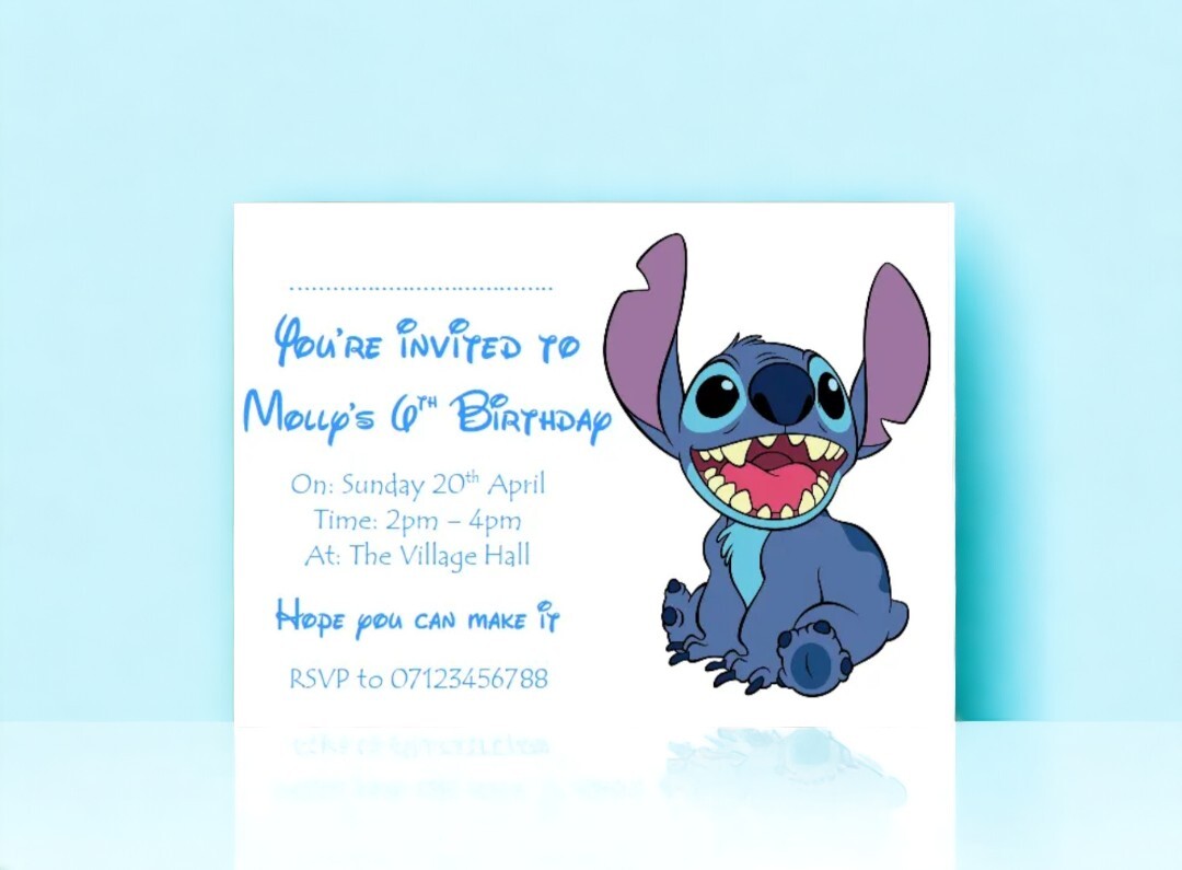 Lilo And Stitch Invitations OU RUI 24Pcs Pink Stitch Birthday