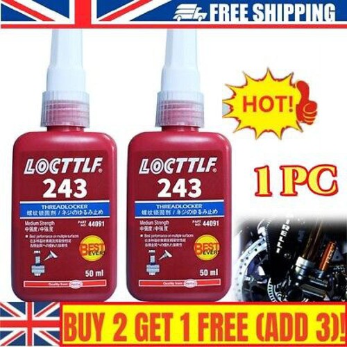 Loctite 243 Thread Lock 50ml Blue Bolt Stud Fast Fix Screw Glue Nut ...