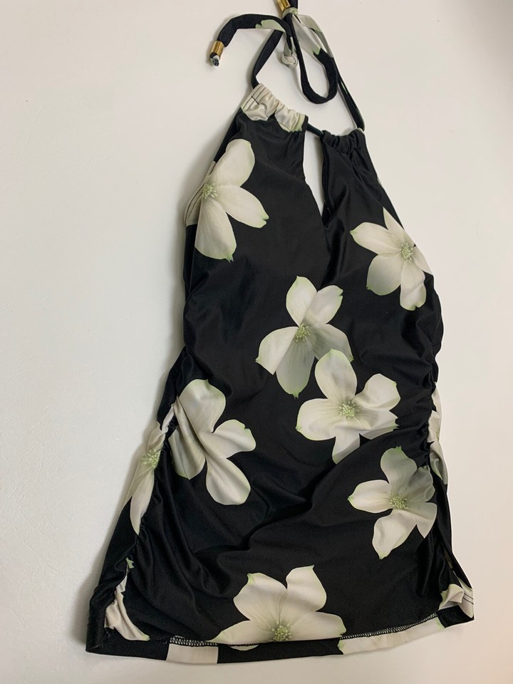 Ralph Lauren Black & White Padded Magnolia Halter Tankini, SZ XS | eBay