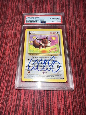 Steve Aoki Signed Official Pokemon Trading Card 1999 51 Jungle Eevee ...