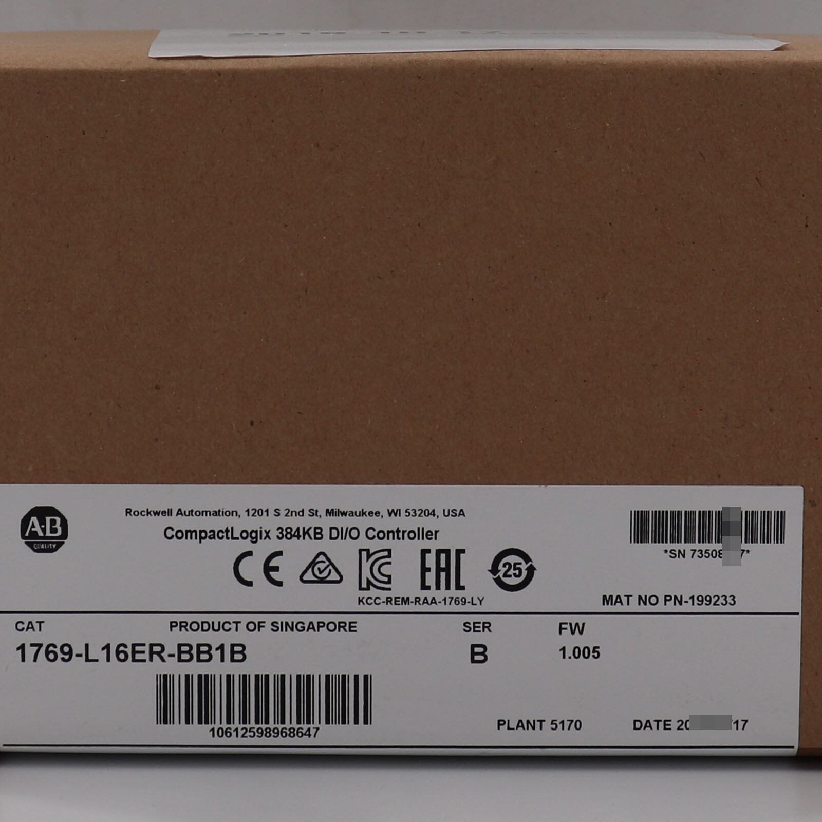 Allen-Bradley 1769-L16ER-BB1B CompactLogix 384KB DI/O Controller ...