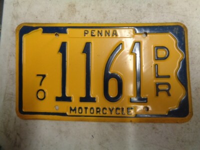 1970 Pennsylvania Motorcycle Dealer License Plate Nice Condition | eBay