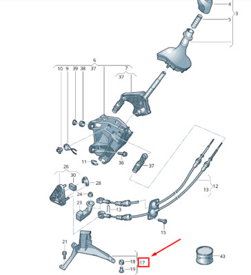 VW TRANSPORTER VI T6 Selector Mechanism Abutment 7H0711781F NEW GENUINE ...