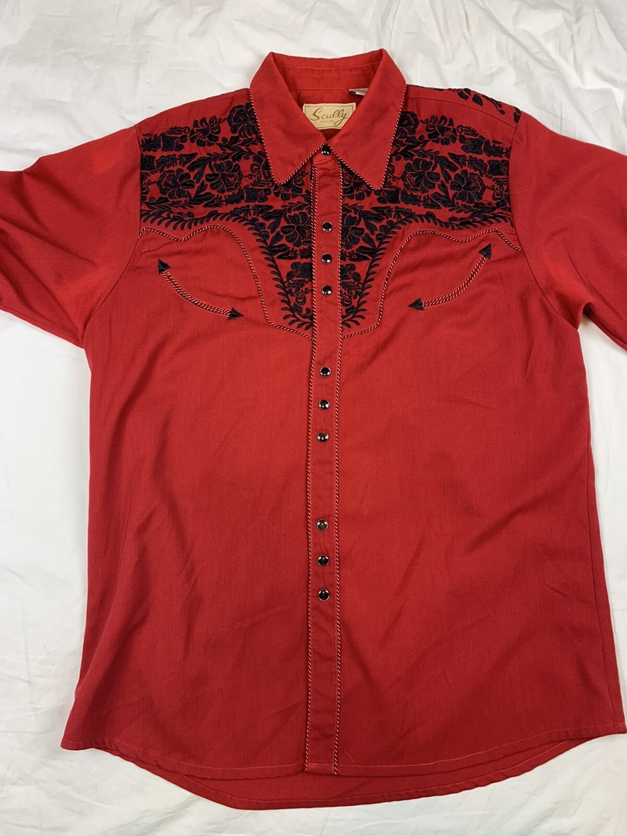 Scully Western Shirt Size Chart Scully Men's Floral Embr. Yoke Snap