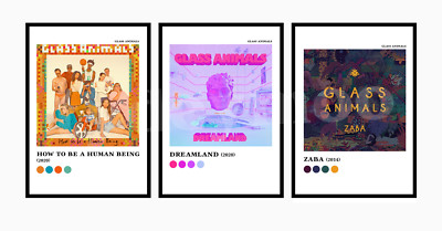 GLASS ANIMALS Discography Aesthetic Colour Pallette Album Music Poster ...