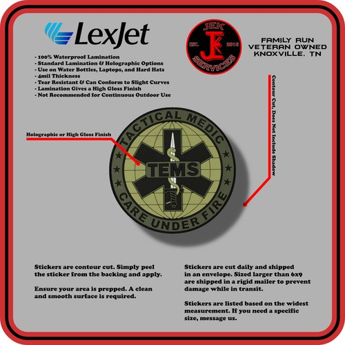 Tactical Medic EMT Waterproof Sticker Decal for Helmets, Water Bottles ...