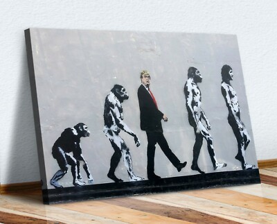 BANKSY DONALD TRUMP EVOLUTION CANVAS WALL ART PICTURE PRINT ARTWORK ...