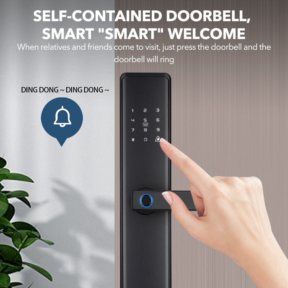 Electronic Digital Smart WIFI Door Lock Keyless Fingerprint Front Entry ...