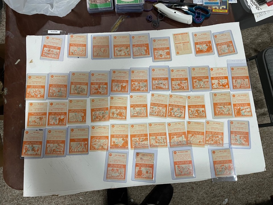 1963 TOPPS FOOTBALL Starter Set Lot of 49 w team cards, checklist ...