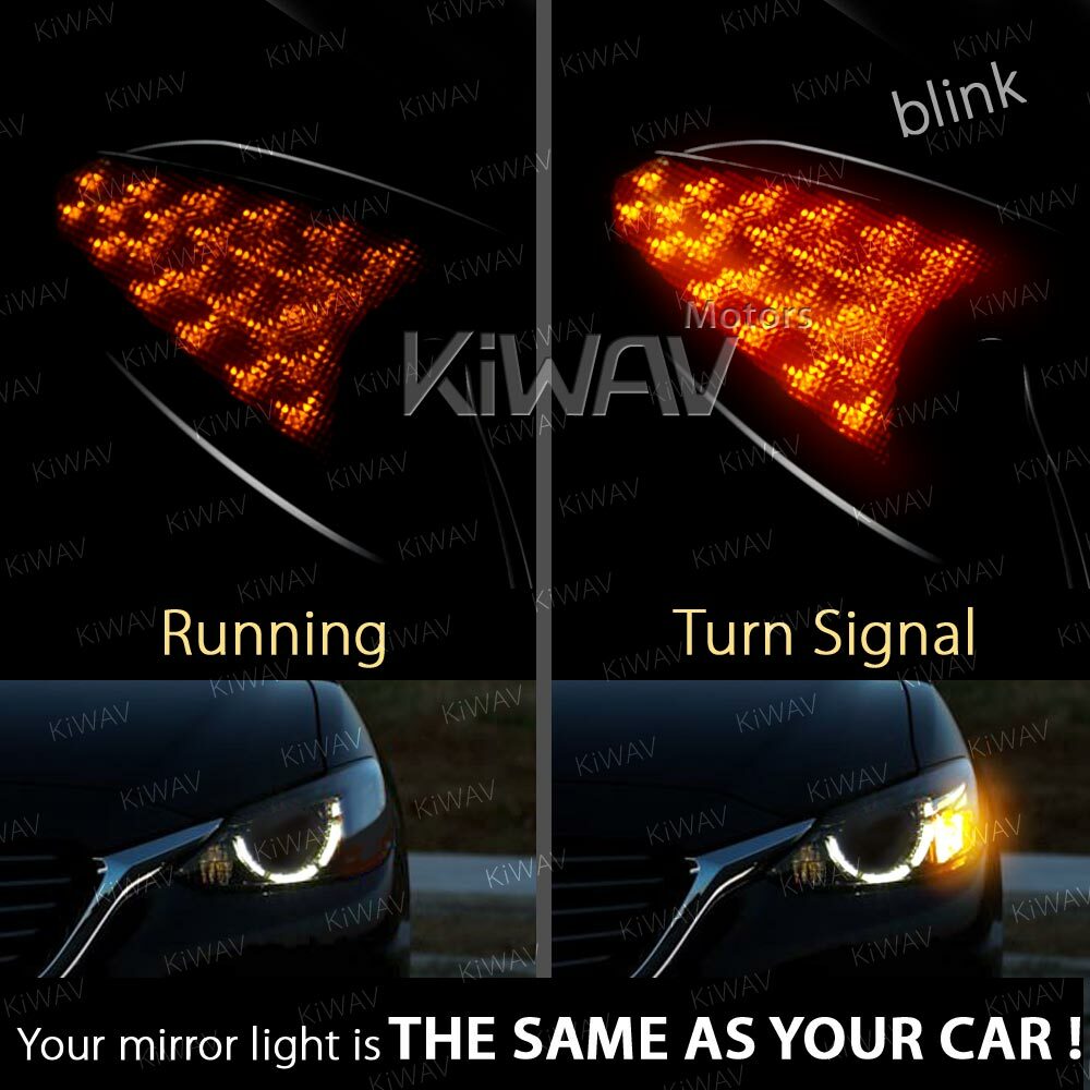 Flash LED Mirrors Black Running Light Indicator For Harley Dyna Fat Bob ...